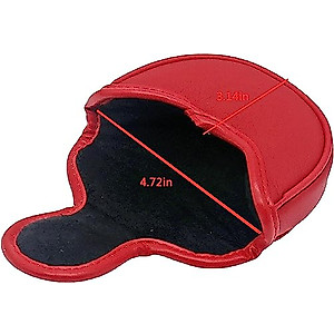 HISTAR Pebble Beach Magnetic Closure Golf Small Mallet Shaped Putter Cover for Scotty Cameron (Red)