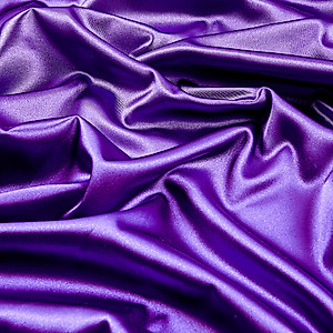 Stretch Charmeuse Satin Purple, Fabric by the Yard