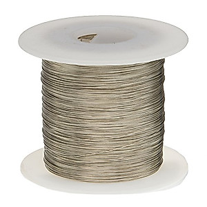 Tinned Copper Wire, Buss Wire, 14 AWG, 0.0641" Diameter, Silver (Copper, 25 ft)