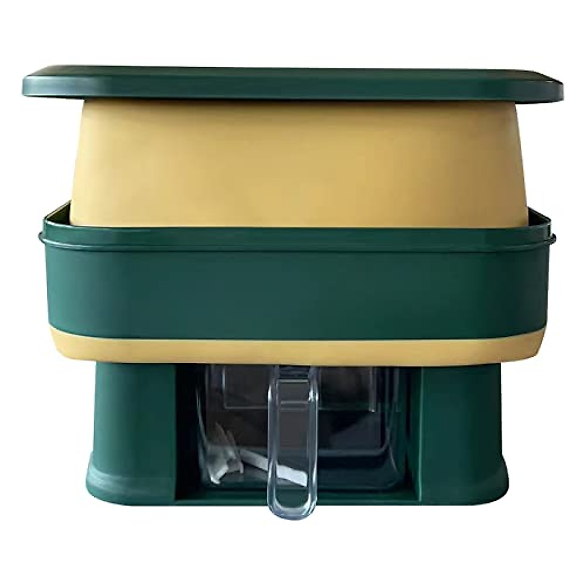 Rice Food Storage Containers, Collapsible 11.6 to 26 Lbs Rice Dispenser with Airtight Locking Lid, Grain Container Food Storage Bin for Kitchen, Dog Pet Cat Flour Sugar Kitchen Pantry Holder