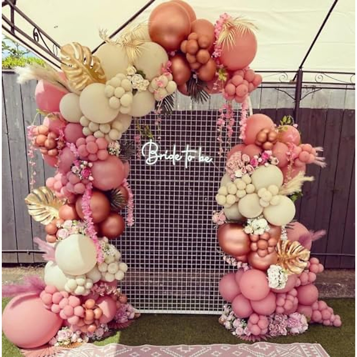 Dagelar Dusty Pink Boho Blush Balloons, Metallic Rose Gold Retro Pink Ivory White Balloons, Nude Cream White Balloons and Confetti Balloons for Bridal Baby Shower Girls Birthday Wedding Decor Supply