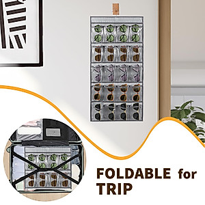 TEMUORG 2 Pcs Sunglasses Organizer Storage Sunglass Holder for Wall Hanging Eyeglass Organizer for Multiple Glasses (GRAY)