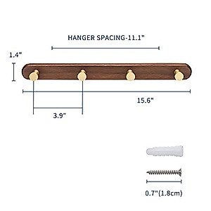 Generic Wall Mounted Coat Rack Multi Hooks Elegant Walnut Heavy Duty Wood Gold 103 (4 Hooks)