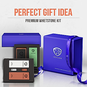 Extra Large Knife Sharpening Stone Kit - YEOPASDA Thicker 3 Side Grit 400/1000/6000 Wet Stone - Whetstone Knife Sharpener Stone Set with Non-Slip Wood Base, Angle Guide, Cut Resistant Gloves