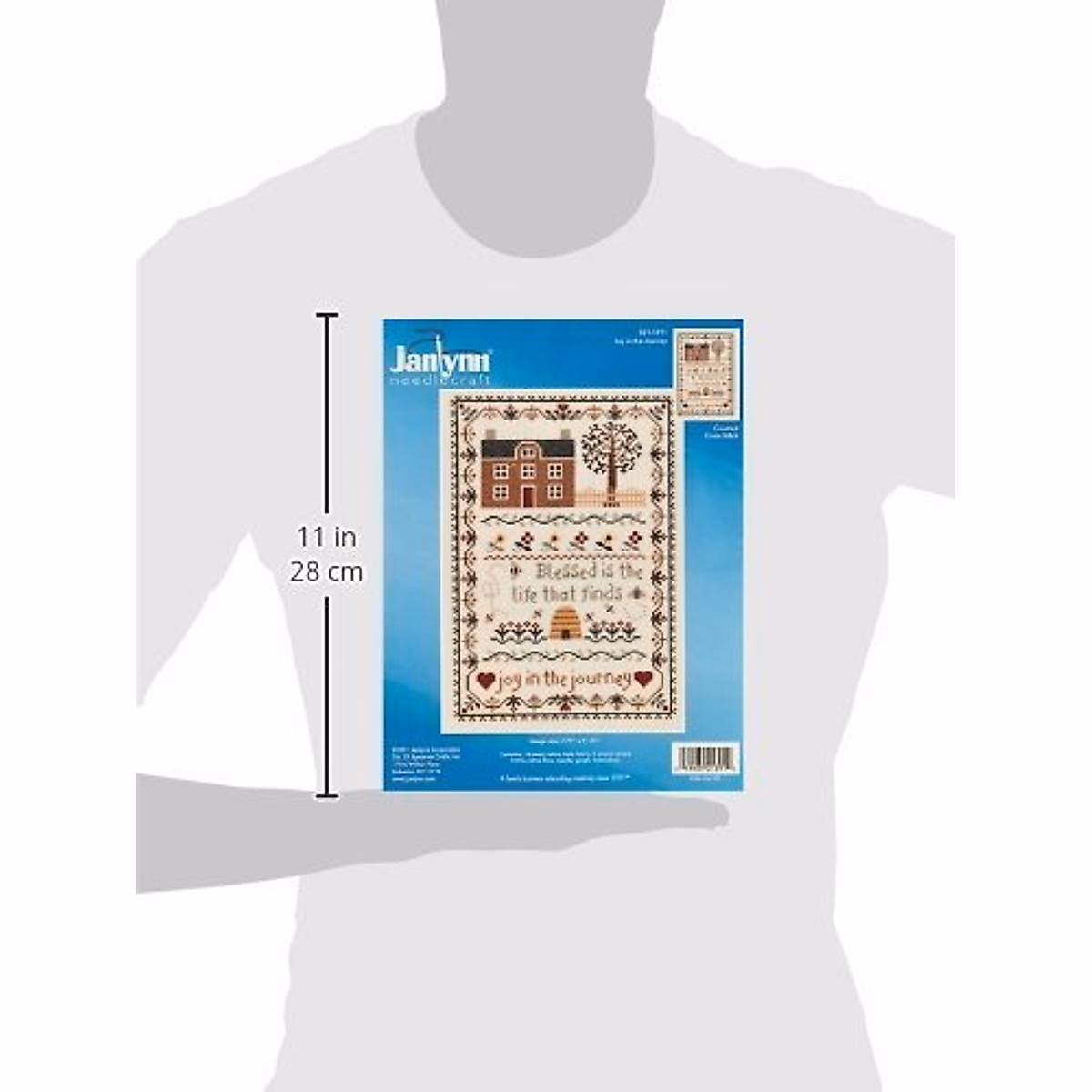 Janlynn 50222 Counted Cross Stitch Kit 7.75"X11.25", Joy in The Journey (14 Count), Blue