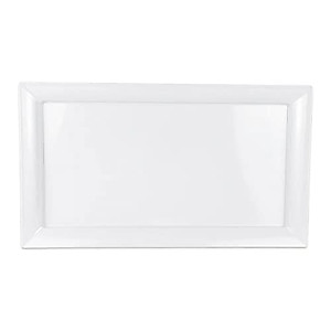 G.E.T. ML-242-W White 28" x 16" Rectangular Tray, Break Resistant Dishwasher Safe Melamine Plastic, Siciliano Collection