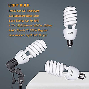 EMART Umbrella Photography Lighting Kit with 700W CFL 5500K Bulbs ,Soft Light Continuous Reflective Umbrella Lights Photography Kit for Portrait Studio Video Recording, Filming, Podcast
