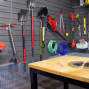 Proslat 88105 Heavy Duty PVC Slatwall Garage Organizer, 8-Feet by 4-Feet Section, 10 Panels, Charcoal (Dark Grey)