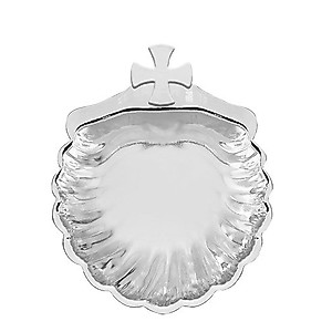 Baptism Gifts - Baptism Shell - Rhodium Plate - 4"W x 5"L x 1"H - - Gift Boxed - Avalon Gallery - YC480