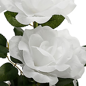 Solar Pot LED Light Rose Table Lamp 3 Lights LED Flexible Desk Lamp for Room Decoration (White)