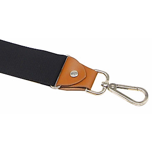 Doloise Mens Suspenders with 3 Swivel Hooks Belt Loops 1.4 Inch Wide Heavy Duty Adjustable Braces (Black)