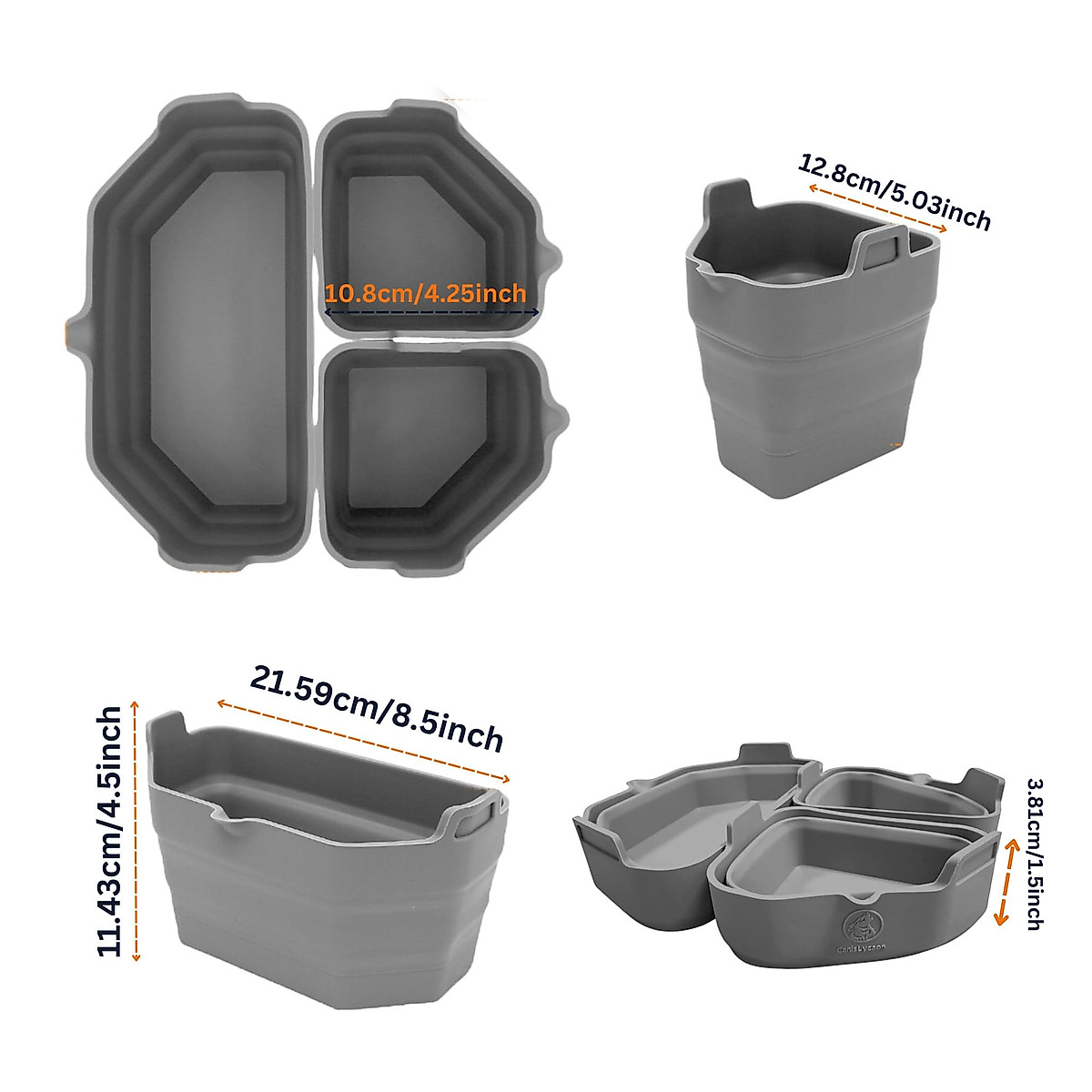 CANIS LYCAON Silicone Slow Cooker Liners Fit Crock Pot 6-8 QT crock pot dividers Allows to cook 3 Meals at once Time | Collapsible & Reusable Silicone Divider Insert, Dishwasher Safe & Leakproof