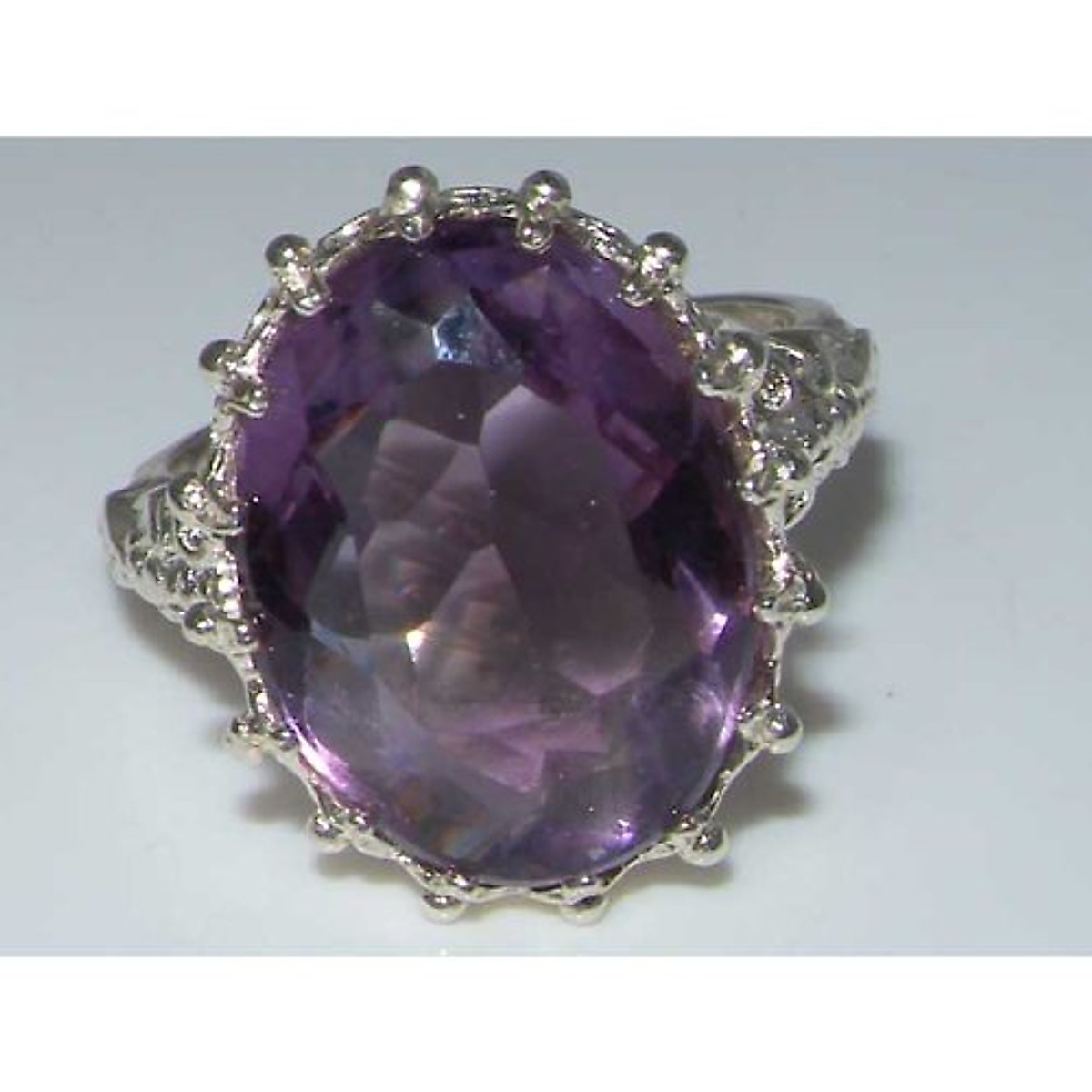 LetsBuyGold 925 Sterling Silver Natural Amethyst Womens Promise Ring - Size 6.5