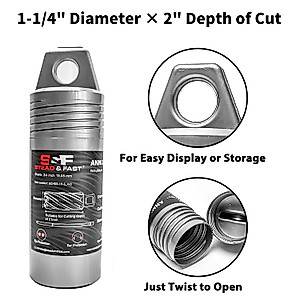 Annular Cutter Set 13 Pcs by S&F STEAD & FAST, Cutting Depth 1", Cutting Diameter 7/16" to 1-1/16" Inch, Mag Drill Bits Kit, Single Pc - 1-1/4" Cutting Diameter, 2" Cutting Depth