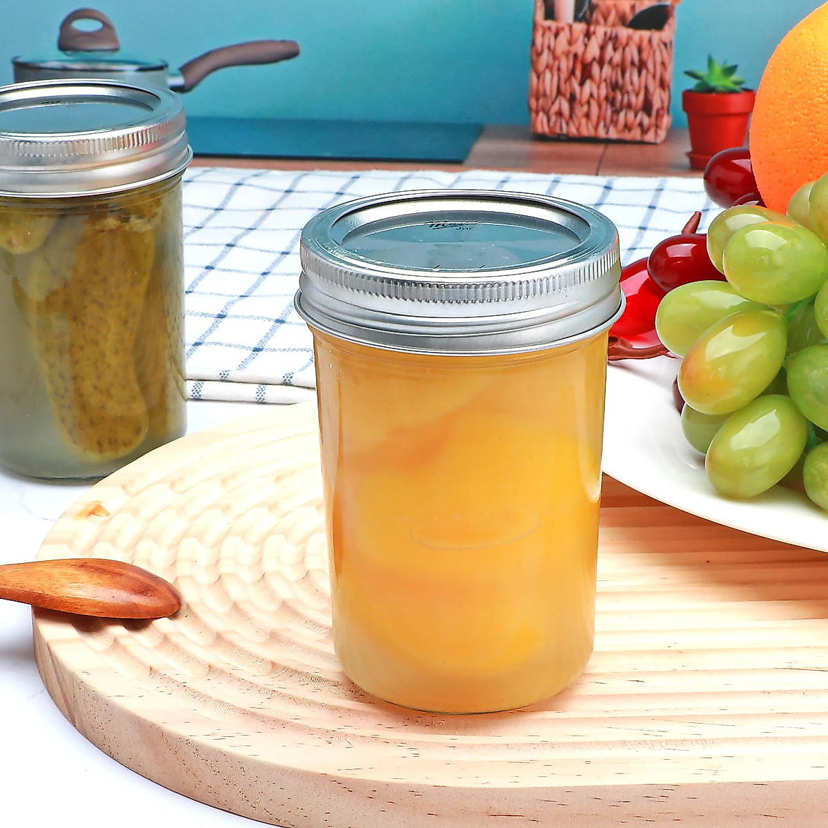 Woaiwo-q Mason Jars 8 oz Regular Mouth,30 Pack Canning Jars Jelly Jars With Airtight Lids, Ideal for Jam/Honey/DIY Projects/Wedding Favors/Shower Favors