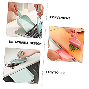 Amosfun 2 Set Mini Dustpan Mini Cleaning Brush Mini Cleaning Broom Small Hand Broom Hand Broom and Tiny Cleanning Whisk Broom Desk Cleaner Portapotty Mini Desktop Tiny Cleaning Broom Pp