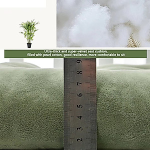 BGHN Home Indoor Chair Pads Warm Velvet Cushions Kitchen Office Seat Cushions Pillows with Ties,Square Meditation Pillow Floor Seat Cushion,Sage,16"*16"