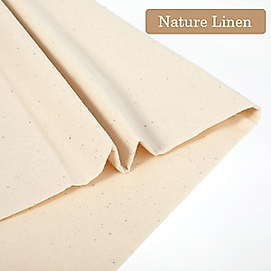 Nature Linen Needlework Fabric 100% Cotton Muslin Fabric, 63x19 Inch Plain Solid Colour Linen Fabric Cloth Cotton Fabric Bleached Natural Unbleached for Sewing Clothing and Handicraft Production