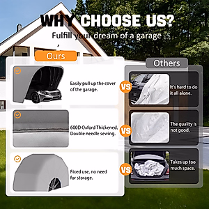 Generic Stainless Steel Grey Carport, Foldable Retractable Car Awning, Semi-Automatic Durable Shelter, Mobile Folding Garage, Gray