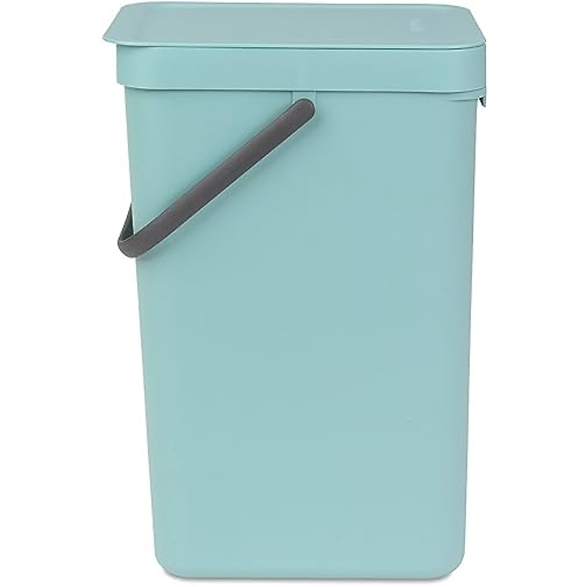 Brabantia Sort & Go Kitchen Recycling Can (4.2 Gal / Mint) Stackable Waste Organiser with Handle & Removable Lid, Wall/Cupboard Mounting