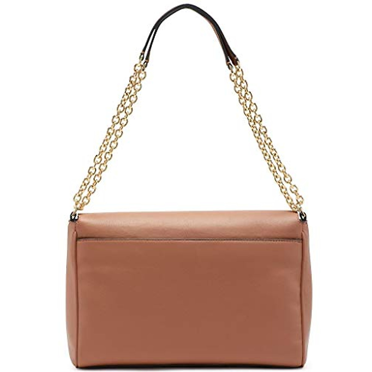 Calvin Klein Soft Lock Lamb Leather Large Convertible Crossbody Shoulder Bag, Caramel