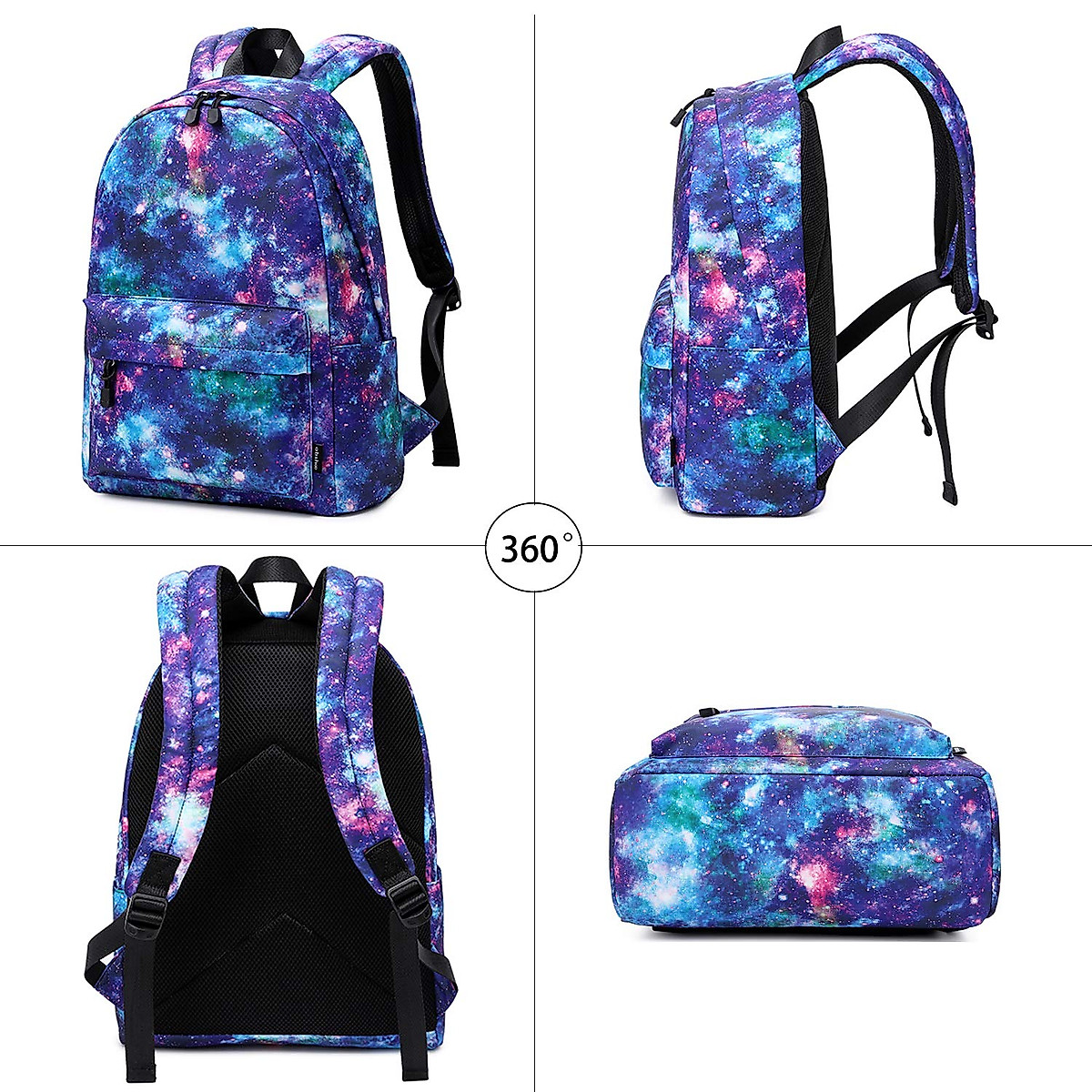 abshoo Lightweight Water Resistant Galaxy Backpacks For Teen Girls Boys School Bookbags (Galaxy D)