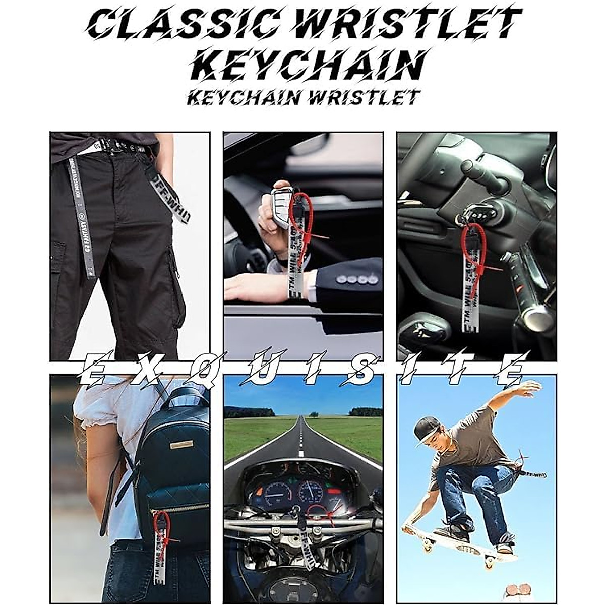 AllStyle By Patel Compatible Wristlet Strap for Key, Classic Hand Wrist Keychain Lanyard Key Chain Holder for Men and Women (1, Rubber - Black)