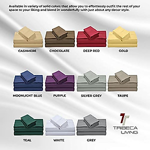 Tribeca Living MF110DPSSQUPU Solid Deep Pocket Sheet Set, Queen, Purple