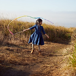 Sarah's Silks Rainbow Streamer - 8' Long Twirling Ribbon Wand for Kids | Montessori and Waldorf Toys