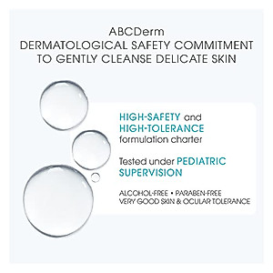 Bioderma ABCDerm H2O - Baby Skin Care - Micellar Cleansing Water for Babies and Kids, Blue, 33.8 Fl Oz