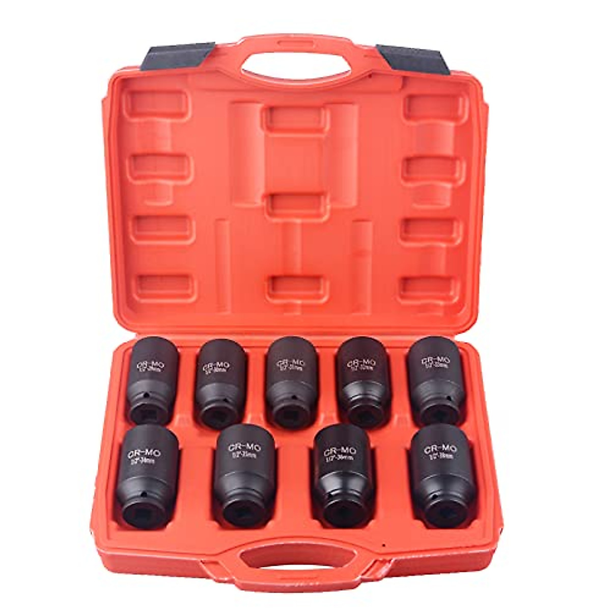 9 Pcs Axle Nut Hub Impact 1/2" Drive Socket 29 30 31 32 33 34 35 36 38mm Socket Set