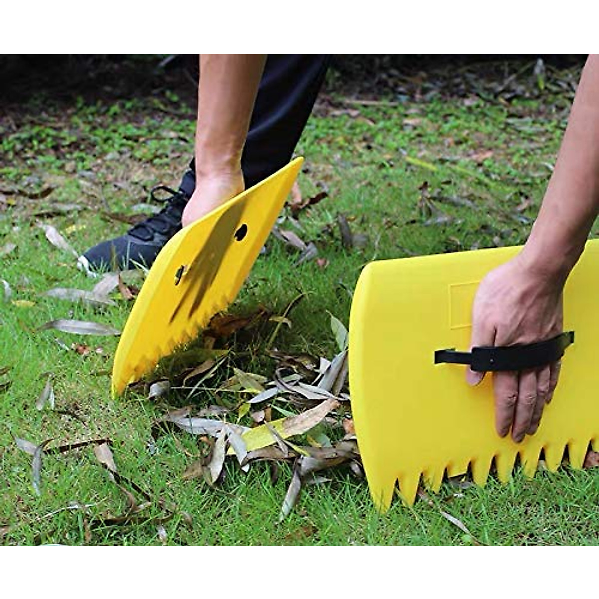 G-BAR Leaf Grabber Set Paw Handheld Hazelnut Leaf Scoop Fast Lawn Remove Fallen Collection Great Tool Lawn Claw Leaf Blade Used to Pick Up Leaves, Grass Clippings, Trash (Yellow)