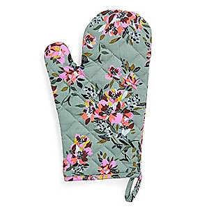 Vera Bradley Women's Cotton Pot Holder & Oven Mitt Set, Rosy Outlook, One Size