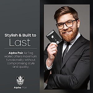ALPHA PAIR Smart Wallet with Air Tag Holder & Clip - Minimalist Bifold RFID Blocking Wallet - Airtag Wallet Men with Money Clip - Wallet with Airtag Holder - Men Wallet with Airtag