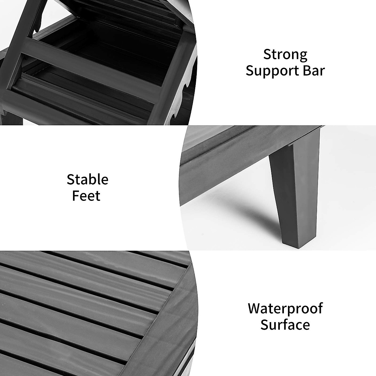 Giantex Set of 2 Outdoor Chaise Lounge Patio Recliner Chair with 5-Position Adjustable Backrest, Weather-Proof & Rust-Resistant Chaise Lounger for Patio, Beach, Balcony, Poolside