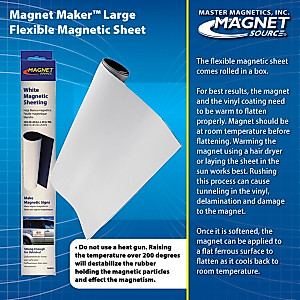 Master Magnetics - B005HY9KDM Magnet Sheet, Magnetic Paper, 12" Wide, 24" Long, White Vinyl Back, 08505