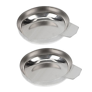 Weigh Boats 2pcs Stainless Steel Weighing Pan Laboratory Weighing Plate Weigh Gram Stainless Steel Metal Trays Plastic Jewels Aluminum Tray Household Scale Tray Weighting Gadget
