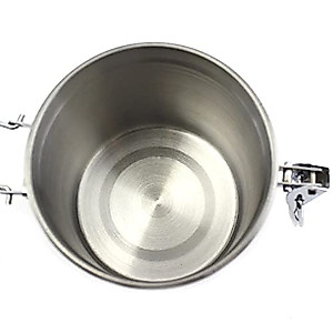 Cuisinox Stainless Steel Canister with Clear Acrylic Locking Lid, Satin - 4.8" x 6.3" (50 oz)