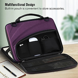 FINPAC 11-11.6 Inch Chromebook Sleeve Case - Protective Briefcase Shoulder Bag with Accessory Pouch for Up to 11.6" Laptop Notebook Ultrabook, Purple