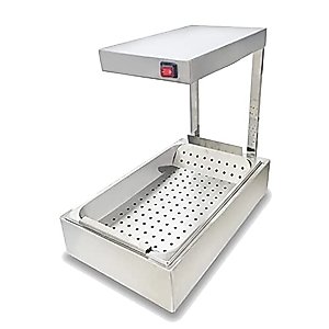 KOUWO Commercial French Fry Warmer Infrared Strip Heat Lamp Fries Warmer Station with 1/1 Pan