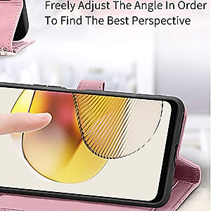 HUANGTAOLI PU Leather Handbag Cover Case for Oppo Reno4 Z 5G, Magnet Closure Zipper Wallet Case for Oppo Reno4 Z 5G Pink