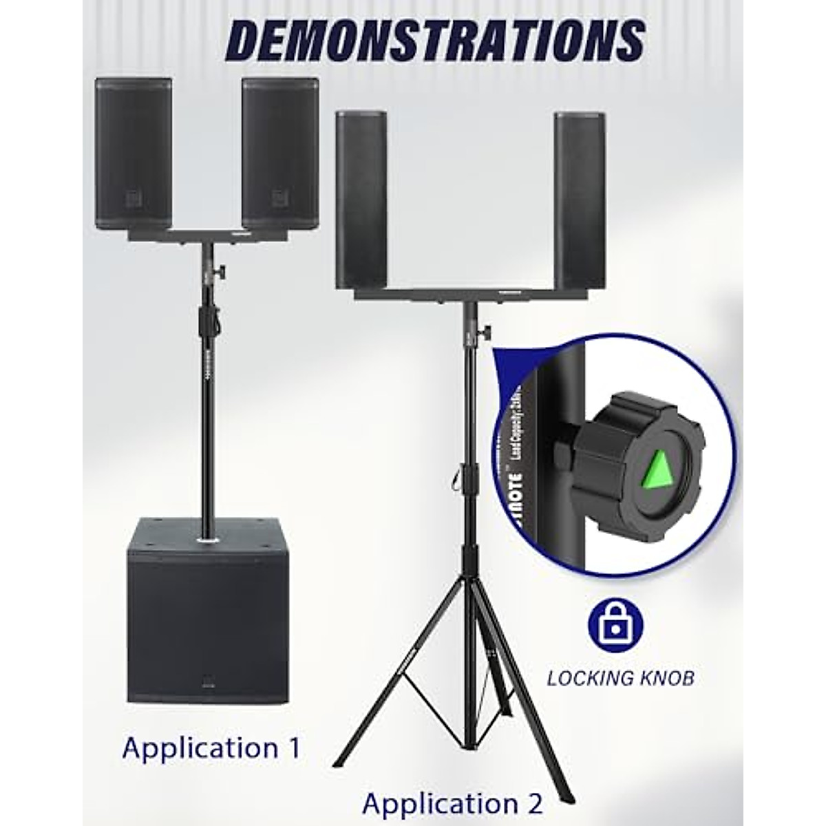 Vondynote Dual Speaker Mount Bar Mounting Fork Bracket Speaker Pole Width Adjustable, Single