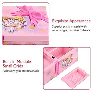 Jiawu Jewelry Box for Girls,, Children Toy Cartoon Music Box Girls jewelry Box, Girl Jewelry Box Plastic Girls