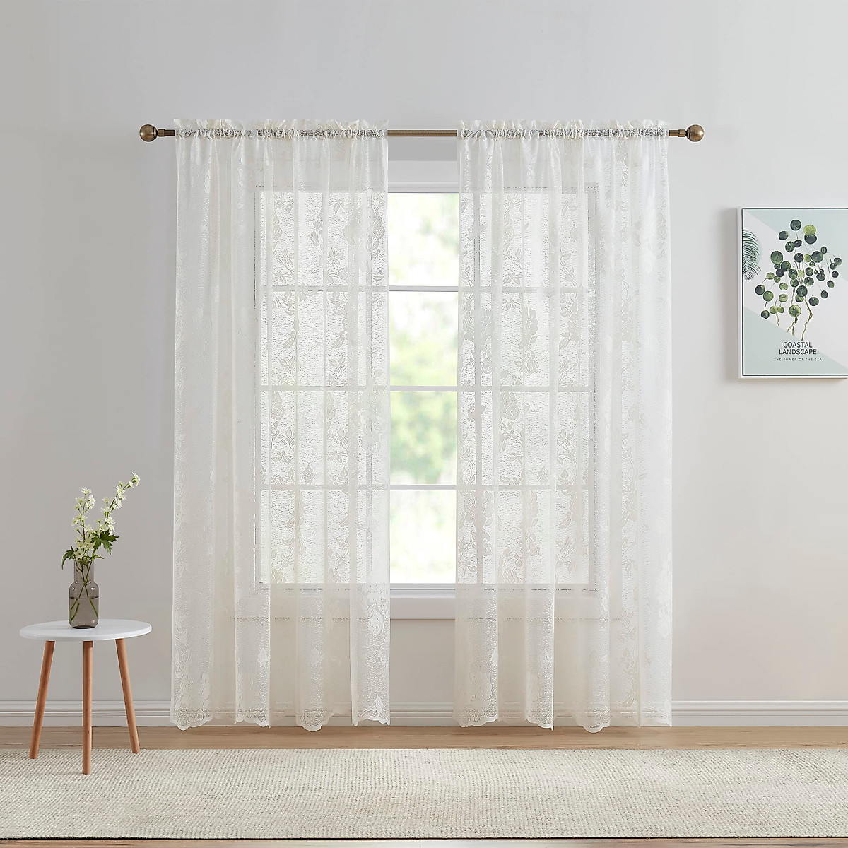 RENAISSANCE HOME FASHION Lacey LACE Rod Pocket Panel