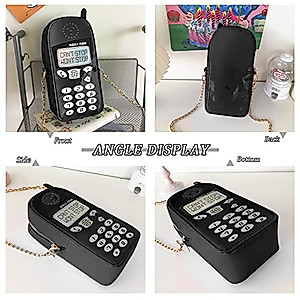 KUANG! Women Cute Digital Mobile Phone Shaped Shoulder Bag Funny Crossbody Bag Pu Messenger Chain Purse for Girls