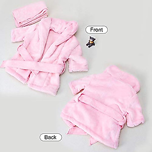 SPOKKI Newborn Photography Props 7 PCS Newborn Girl Photoshoot Outfits Babies Robe Props with Bath Towel Slippers Cucumber Curler Hat Makeup Brush for Infant Boys Girls