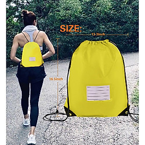 40 Pcs Drawstring Bags,Bulk Draw String Backpack, DIY Gym Sports Cinch Bag Sackpack for Women Men, Yellow