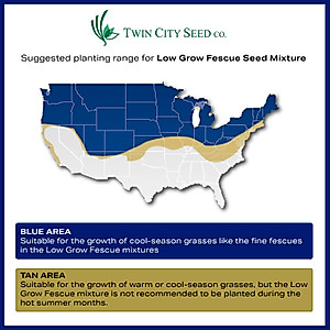 Twin City Seed Co. Eco Seed (Low Grow Fescue), Fine Fescues Grass Mixture, 5 lb Bag