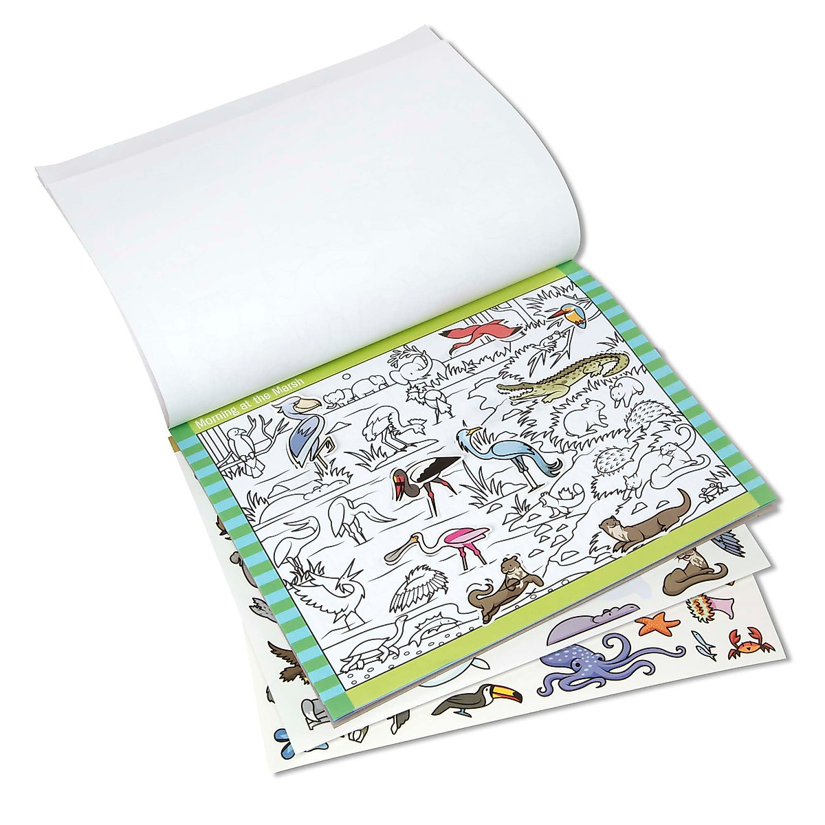 Melissa & Doug Seek and Find Sticker Pad, Animals (300+ Stickers, 14 Scenes to Color) - FSC Certified