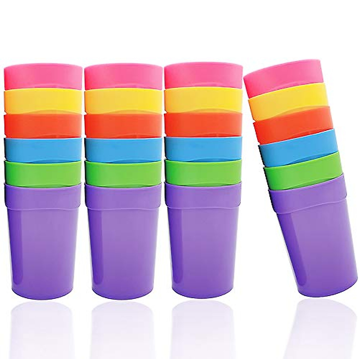 OJYUDD 24 PCS Unbreakable Plastic Tumblers for Kids